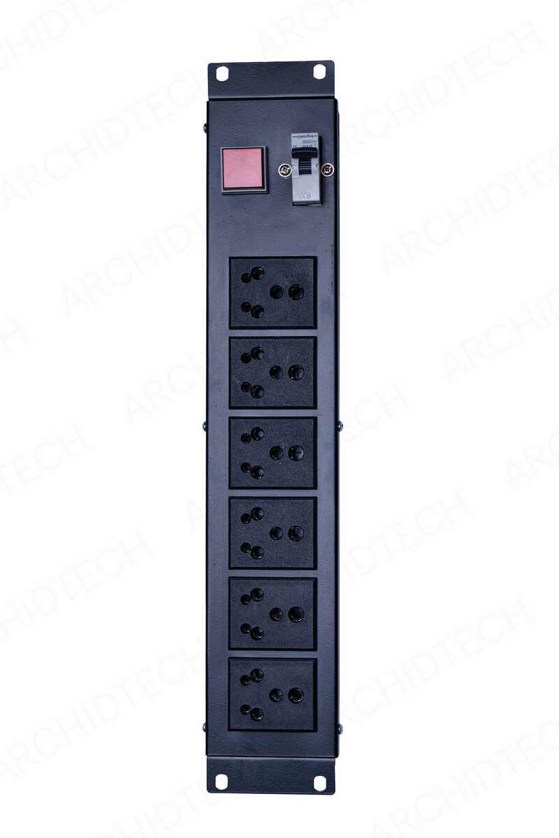 Archid Tech AT-PDU-6S-16A | 6 Socket 16A Rack Mount PDU with MCB ...